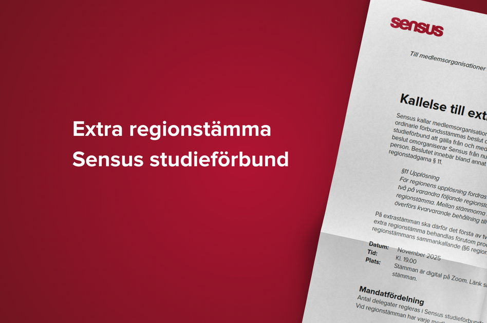 Extra regionstämma Sensus Västra Sverige 2025 | Sensus